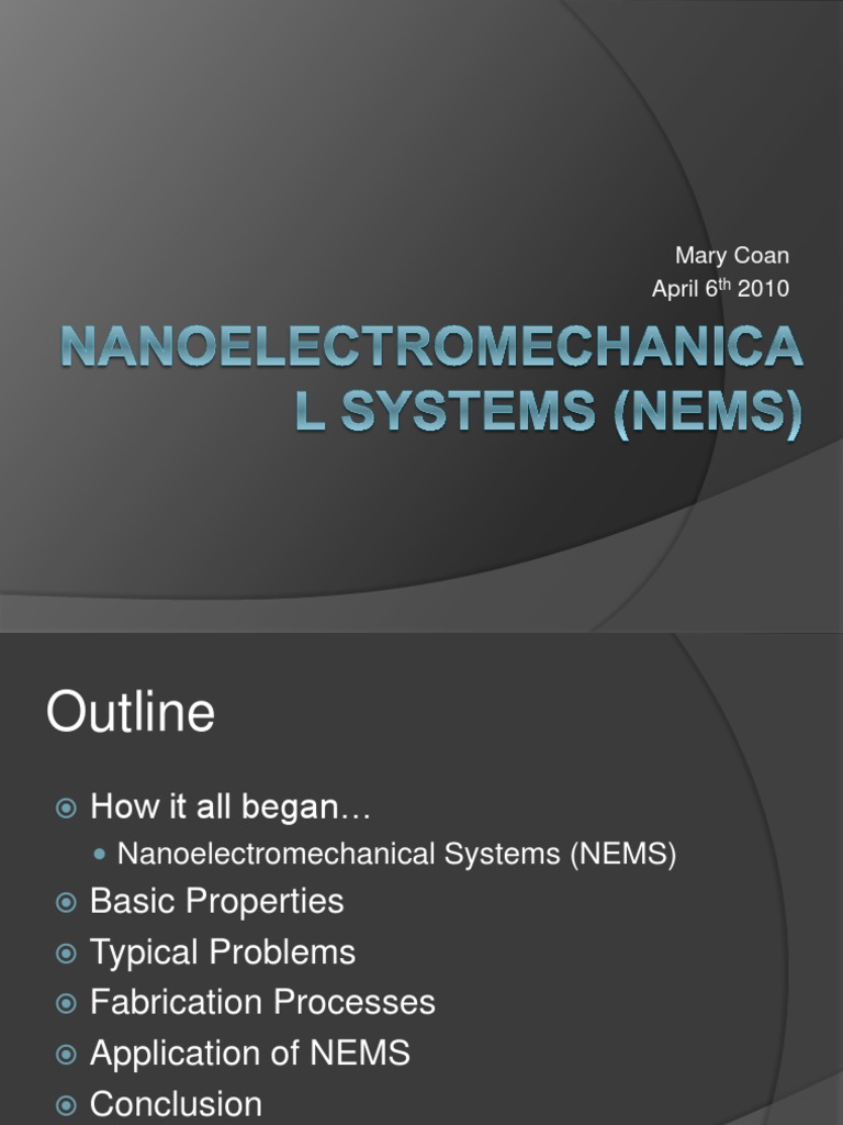 Overview of Nanoelectromechanical Systems | PDF ...