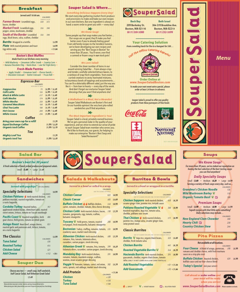 Souper Salad Takeout Menu 0911243123108.16483015 | Download Free PDF ...