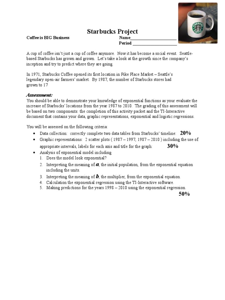 Starbucks Project Handout | PDF | Prediction | Starbucks