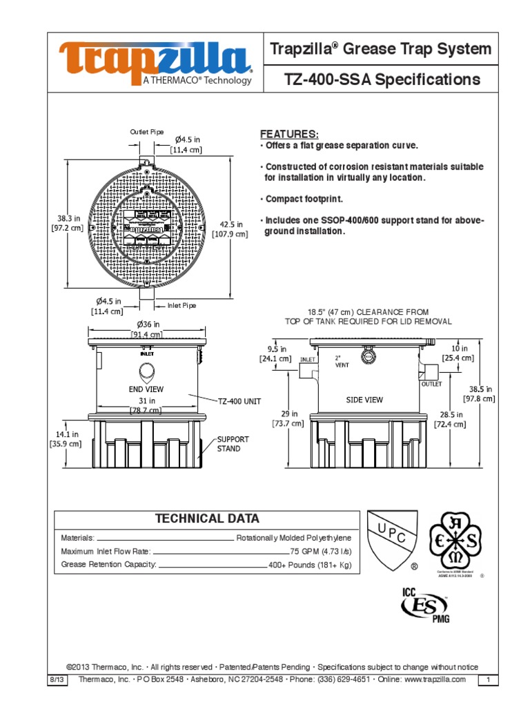 Tz-400-Ssa Specs | PDF | Petroleum | Industries