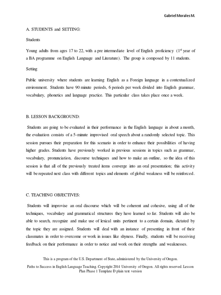 My Class Plan | PDF | Language Acquisition | Educational Assessment