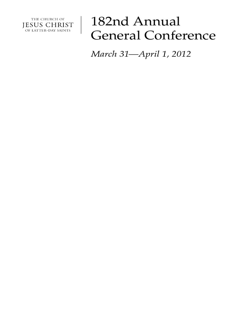 2012 04 Complete Conference Booklet Eng | PDF | Revelation (Latter Day ...