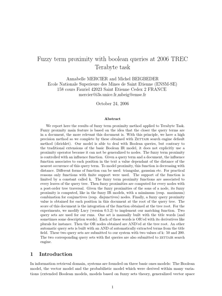 Fuzzy Proximity Searchs | PDF | Search Engine Indexing | Information Retrieval