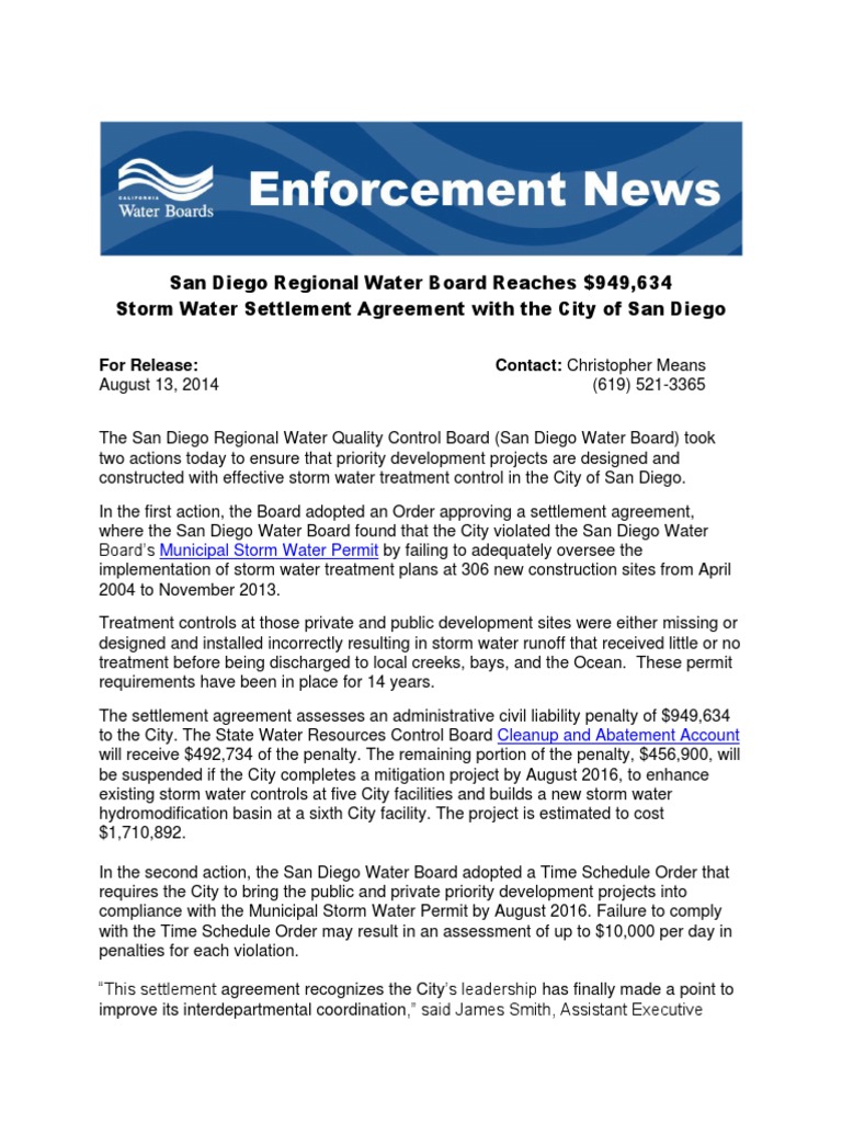 Enforcement News | PDF | Stormwater | Surface Runoff