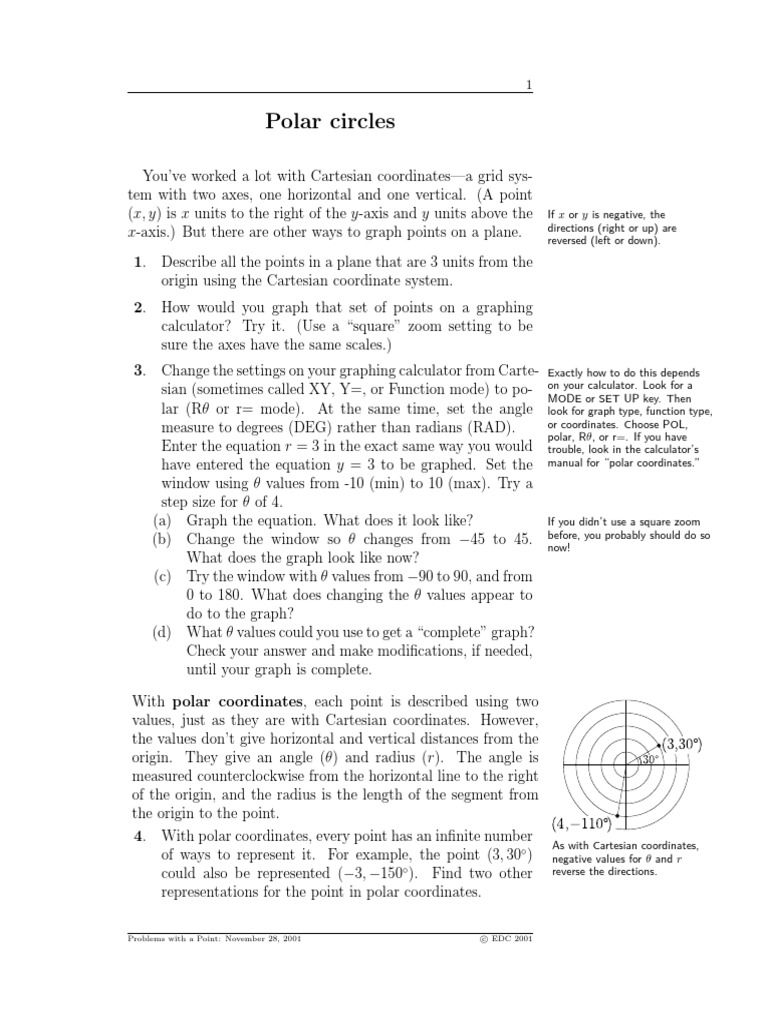 Understanding Polar Coordinates | PDF | Coordinate System | Cartesian ...
