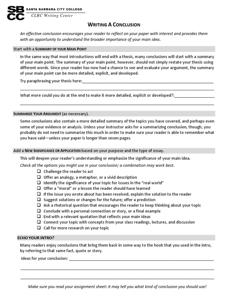 Writing Effective Conclusions Guide | PDF | Thesis | Learning