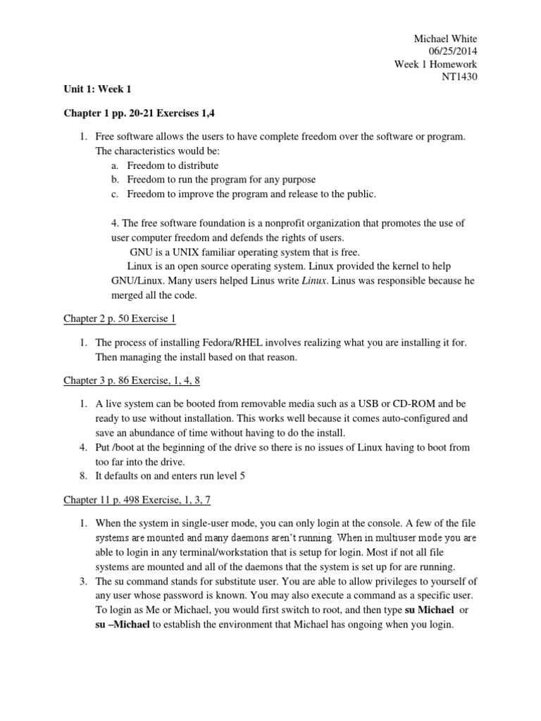 Unit 1: Week 1 Chapter 1 Pp. 20-21 Exercises 1,4 | PDF