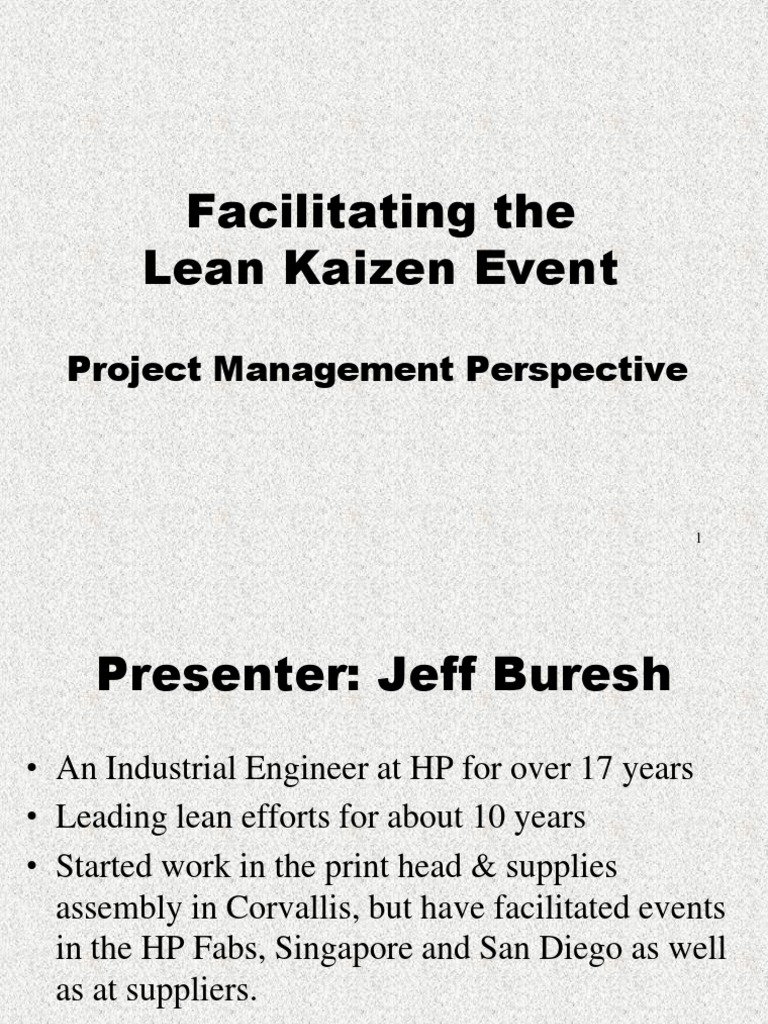 Lean Kaizen Event - Project Management Perspective | PDF | Lean ...