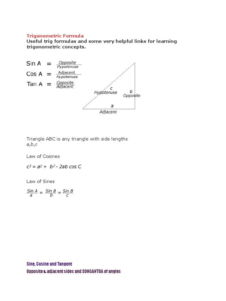 Essential Trigonometric Formulas Guide | PDF