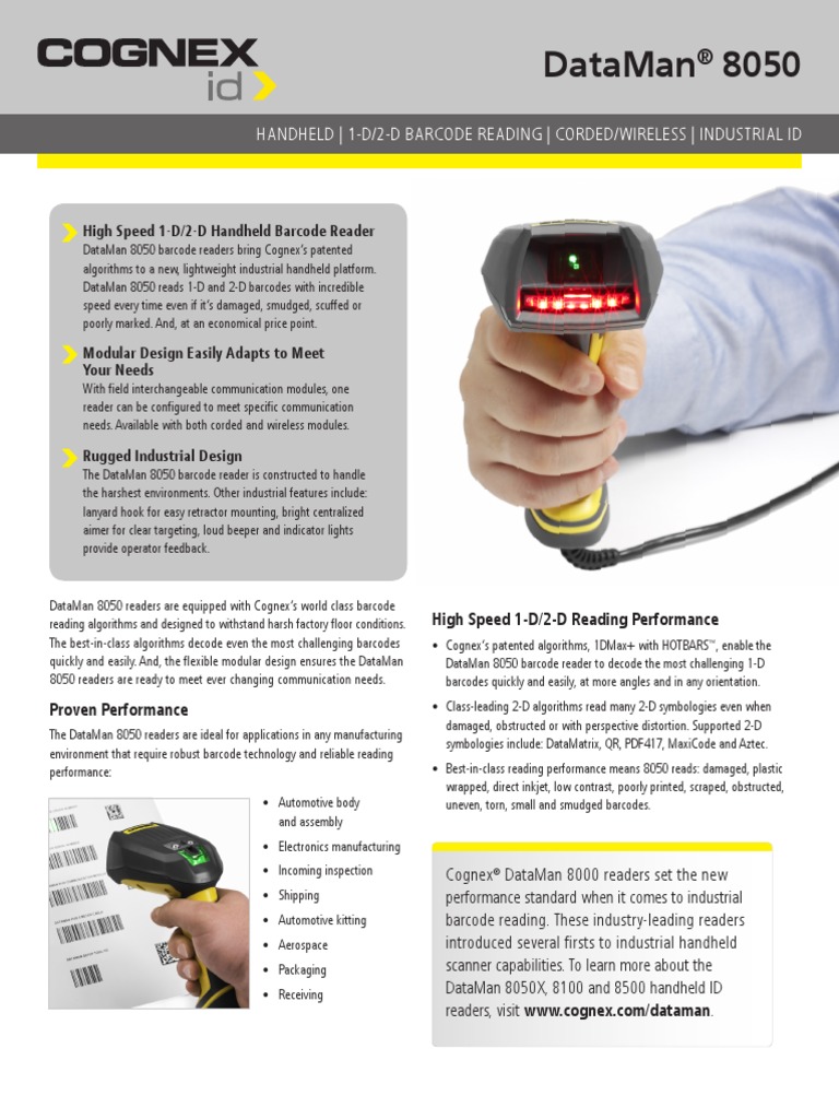 DataMan 8050 Datasheet | PDF | Barcode | Encodings
