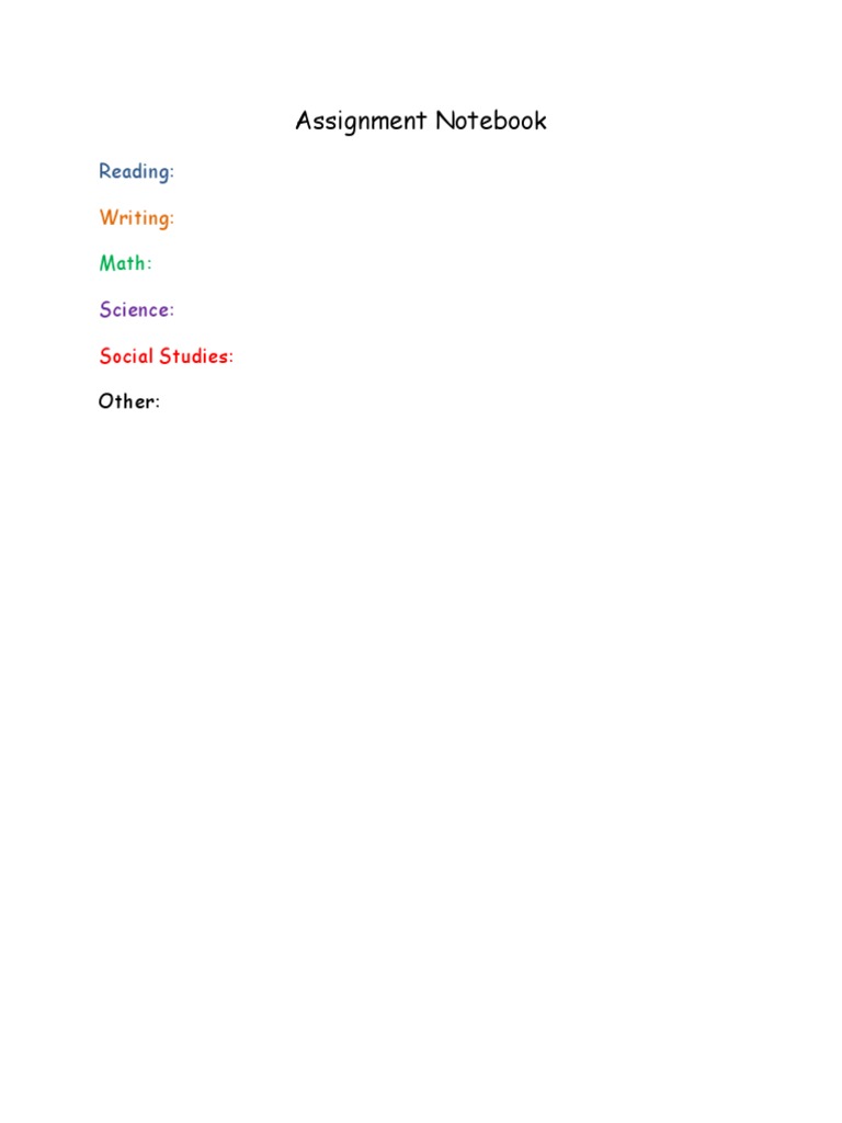 Assignment Notebook | PDF