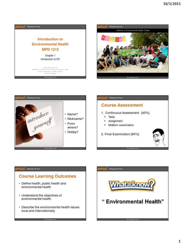 Chapter 1 Fundamental of Environmental Health | PDF | Cancer | Pesticide