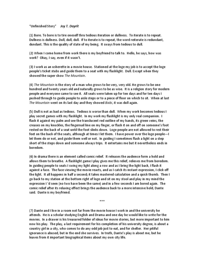 Unfinished Story | PDF