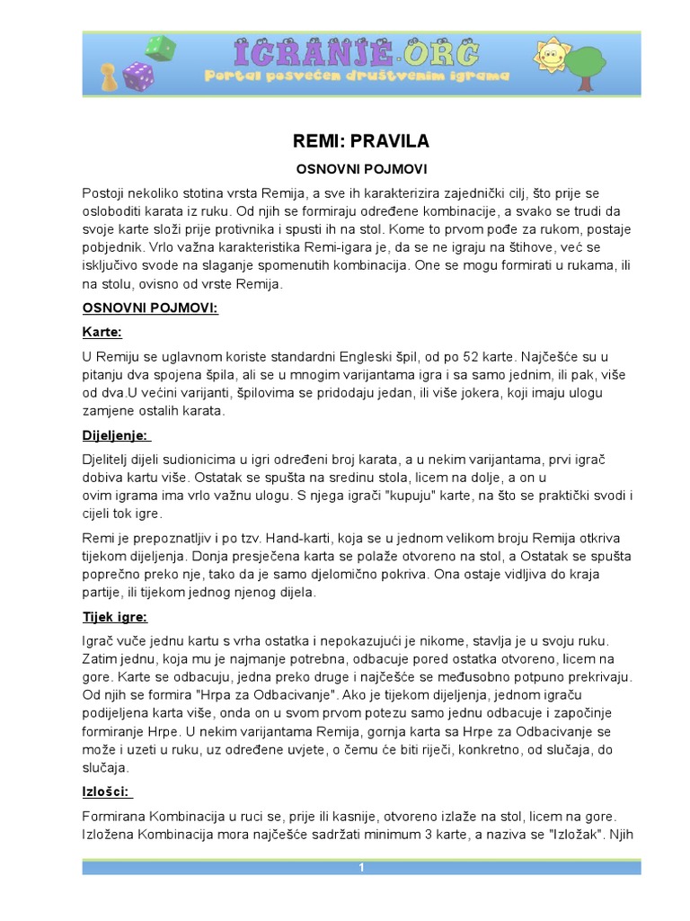 Remi Pravila | PDF