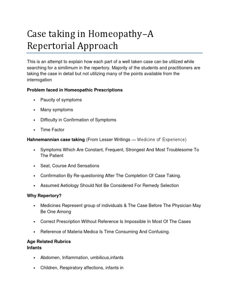 Case Taking in Homeopathy | PDF | Homeopathy | Menopause