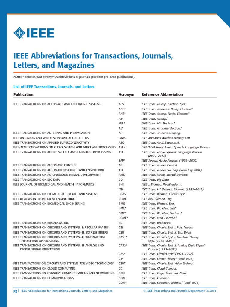Trans Journal Names | PDF | Institute Of Electrical And Electronics ...