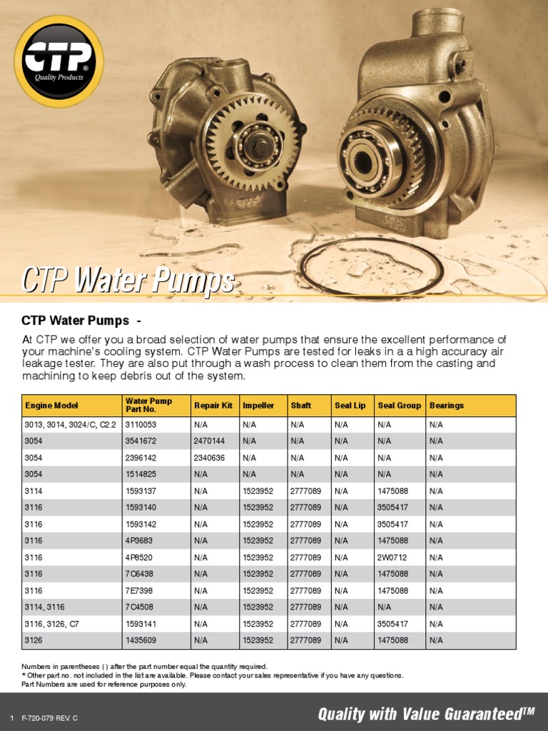 CTP Water Pumps | PDF | Pump | Machines