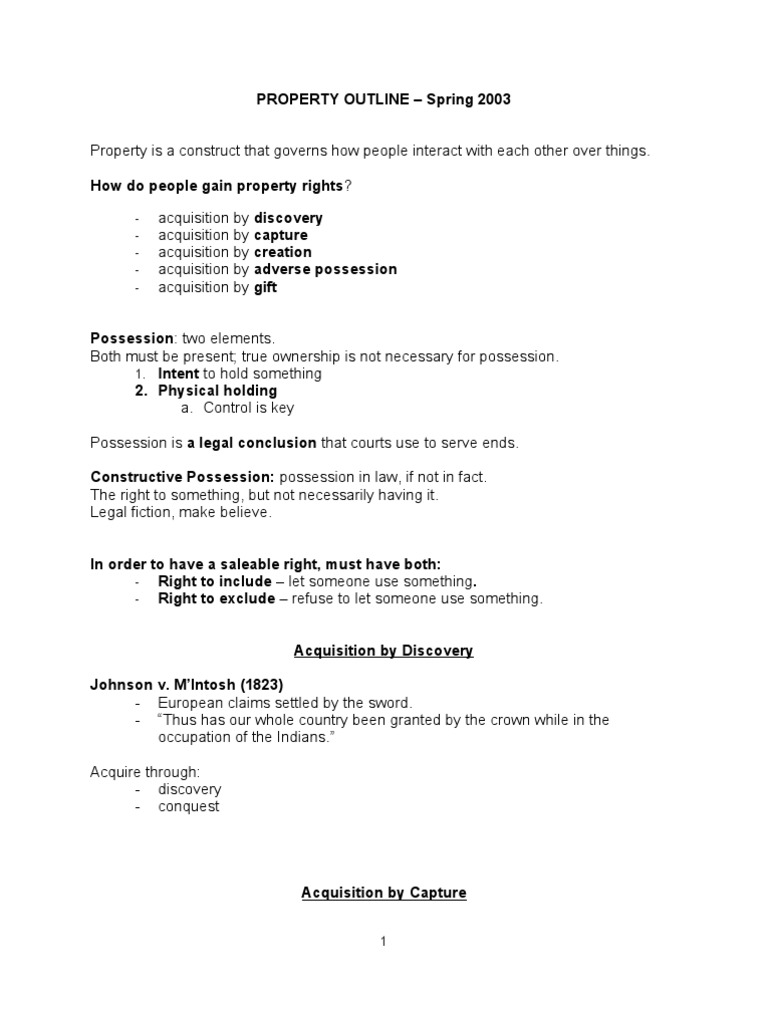 Property Outline | PDF | Business