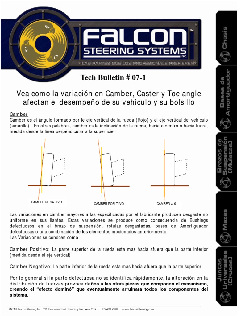 Camber y Caster | PDF | Direccion | Eje