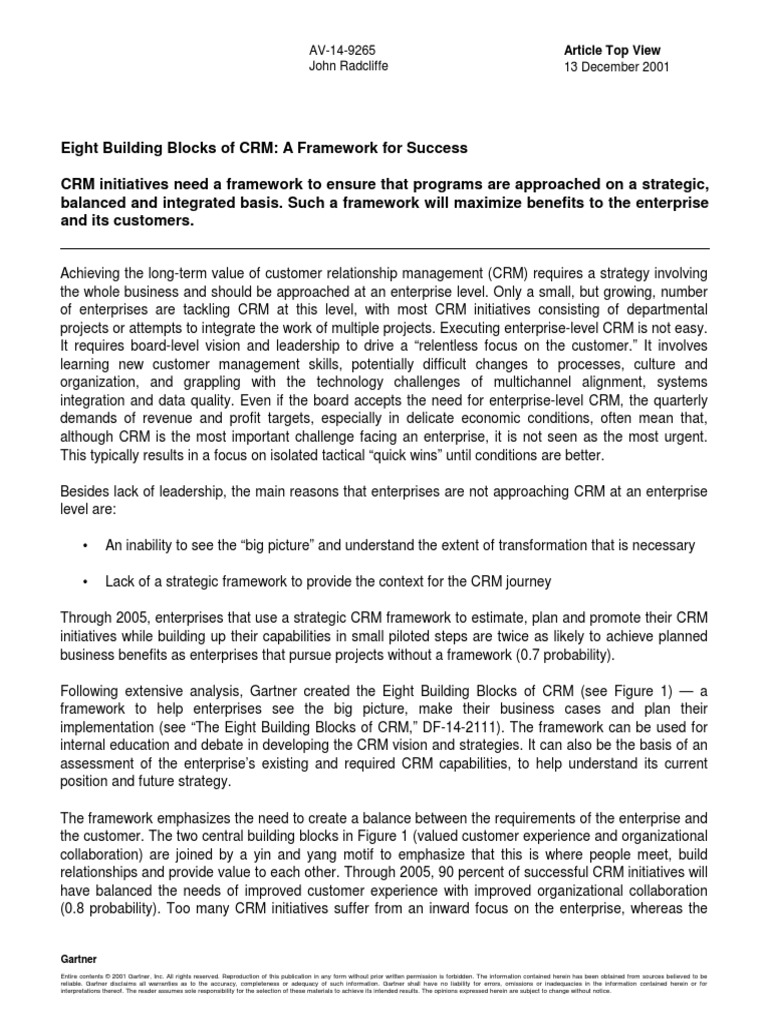 8 Building Blocks of CRM | PDF | Customer Relationship Management ...