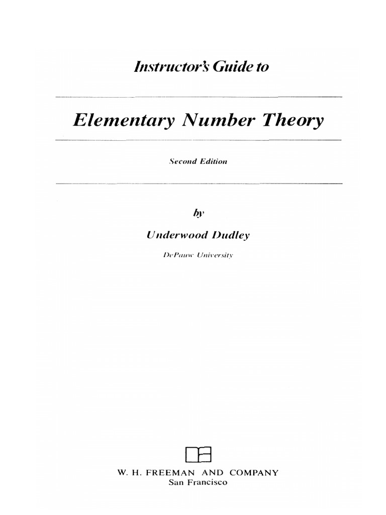 Elementary Number Theory - Solutions | PDF | Teaching Mathematics Elementary Number Theory - Solutions | PDF | Teaching Mathematics
