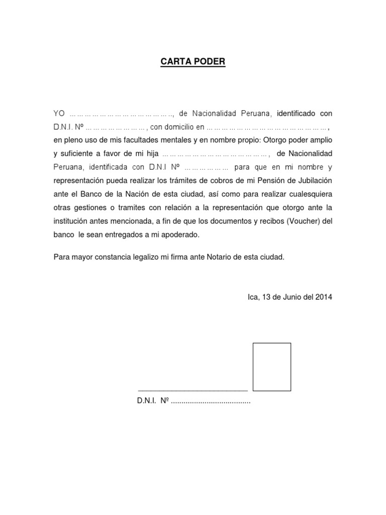 CARTA PODER Legalizada | PDF