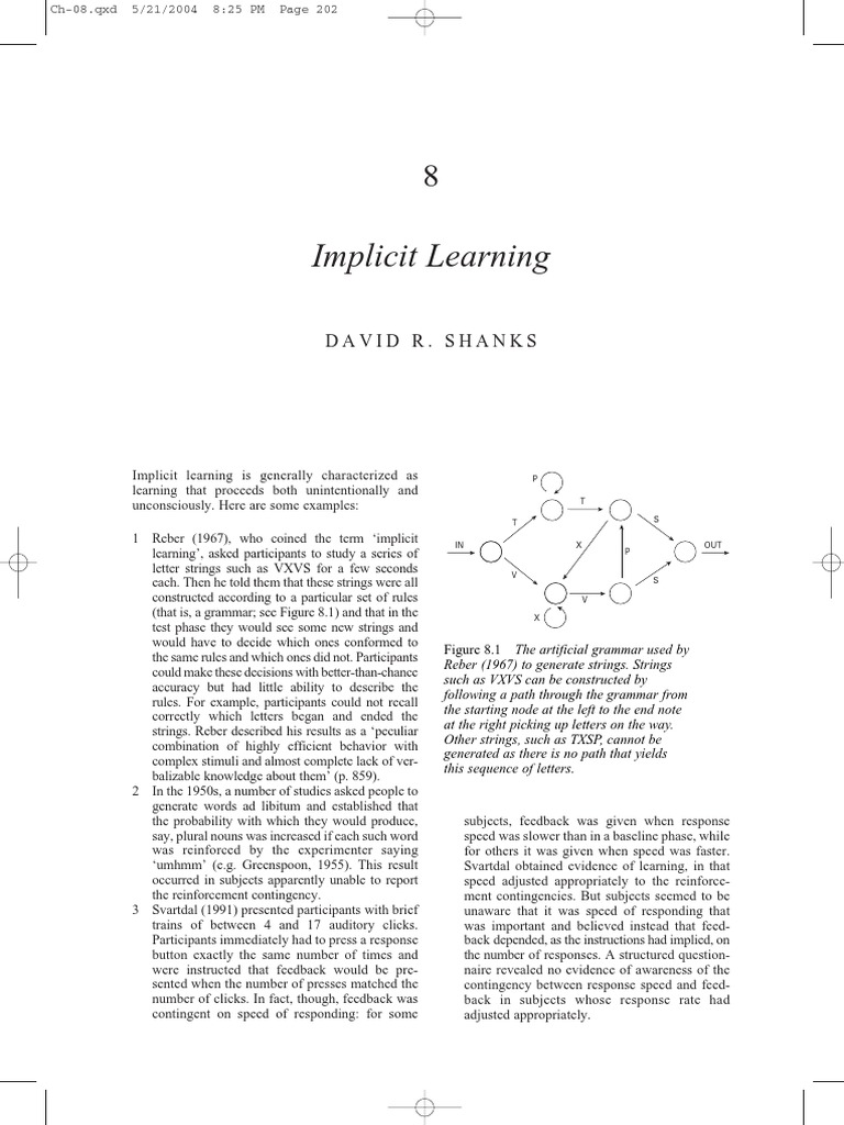 Implicit Learning | Download Free PDF | Classical Conditioning | Reinforcement