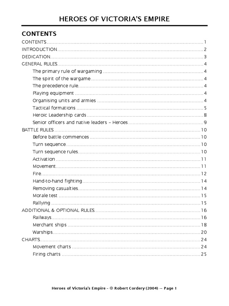 Heroes of Victorias Empire Rules | PDF | Military | Military Science