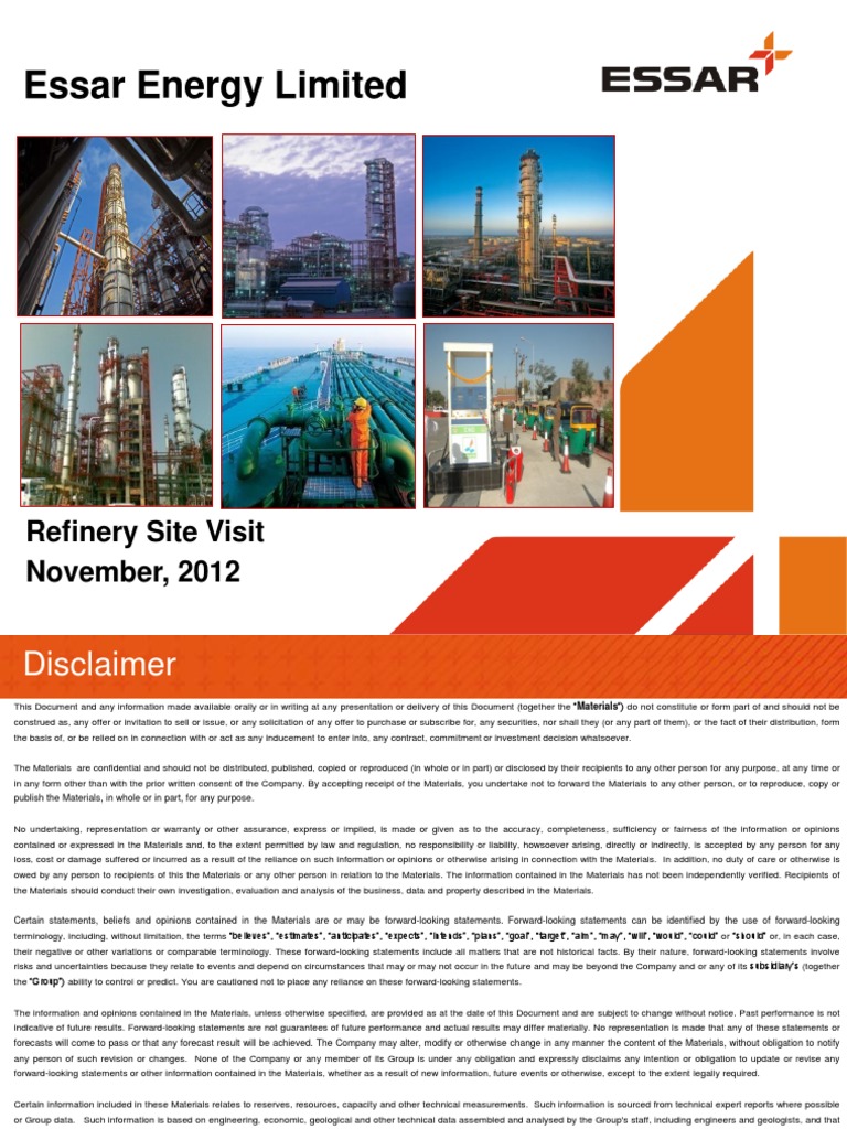 Refinery Site Visit Presentation | PDF | Oil Refinery | Petroleum