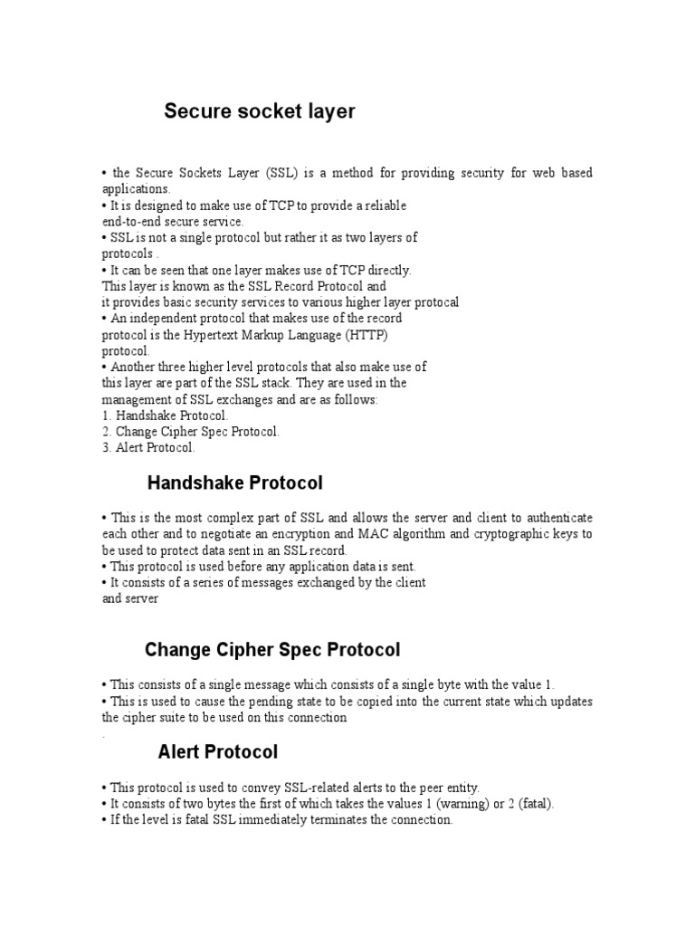 Secure Socket Layer | PDF | Transport Layer Security | Public Key ...