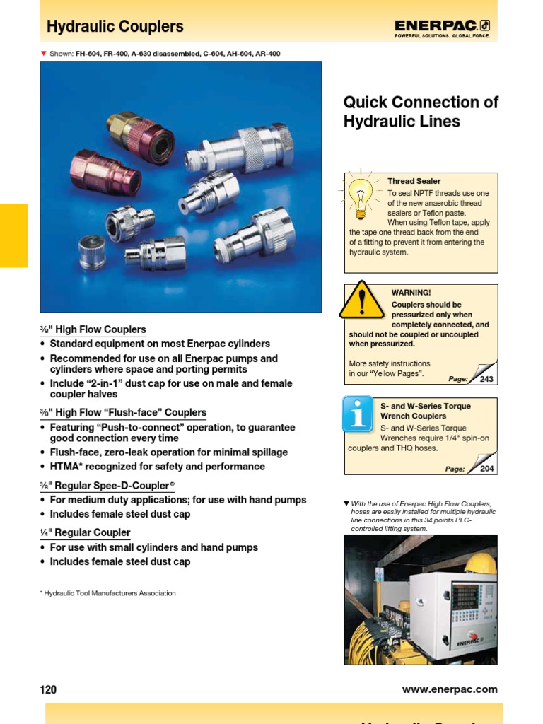 Enerpac Couplers Catalog | PDF | Mechanical Engineering | Manufactured ...
