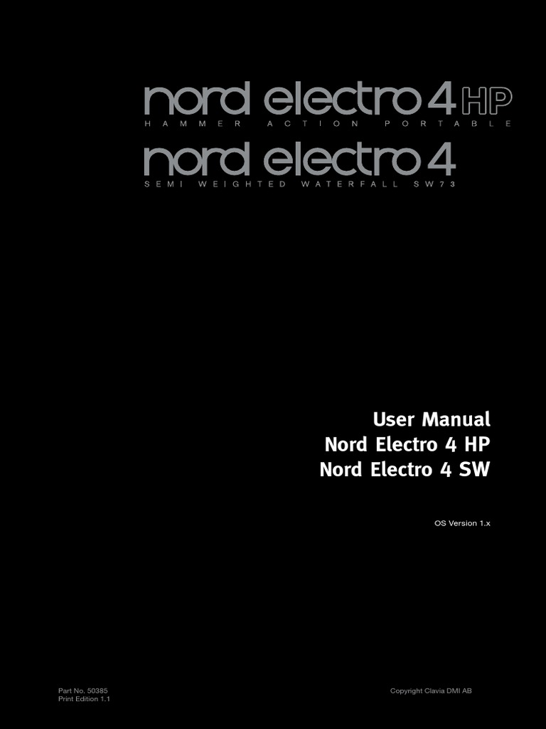 Nord Electro 4 HPSW Manual v1.x (Eng) | PDF | Piano | Music Technology