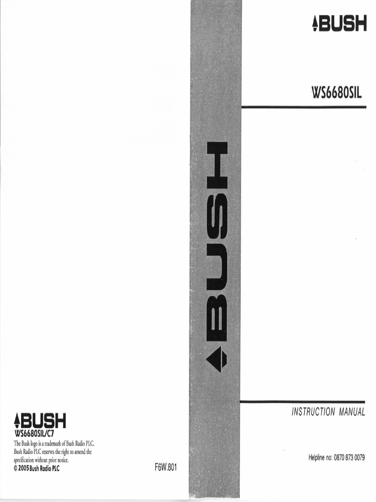 Bush WS6680SIL Instruction Manual | PDF