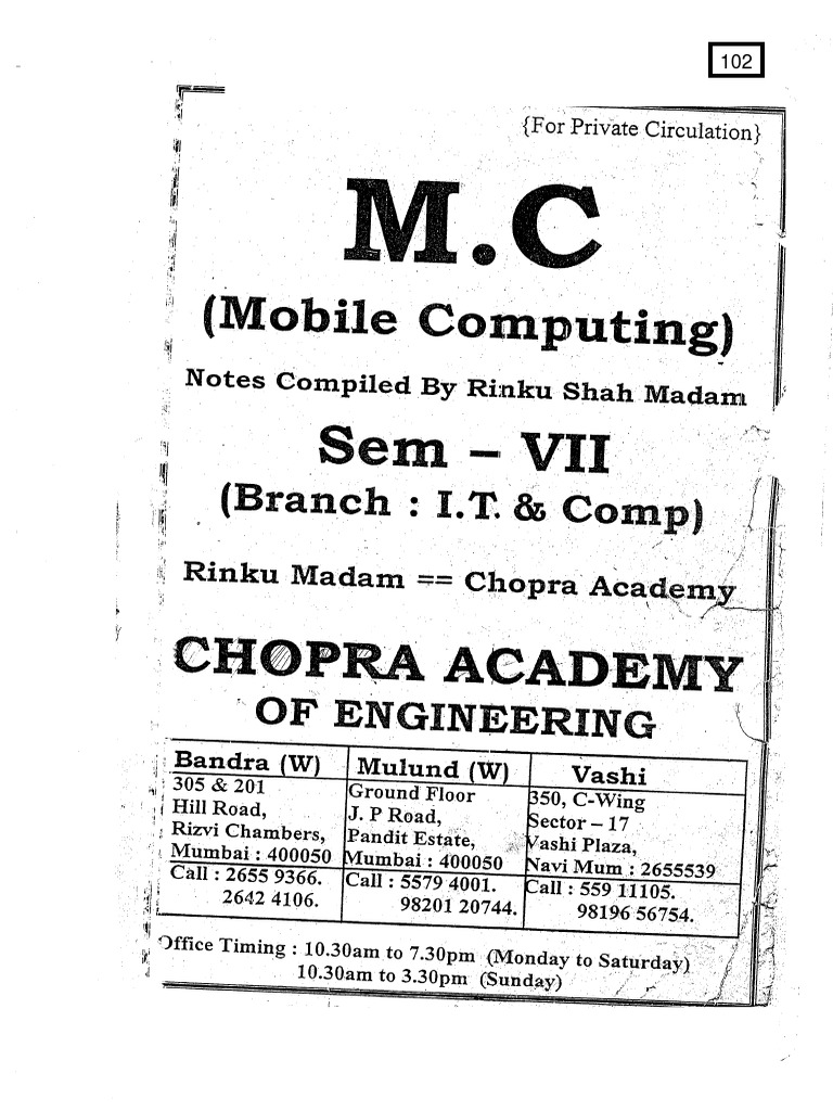 Mobile Computing Sem Vii Notes Pdf