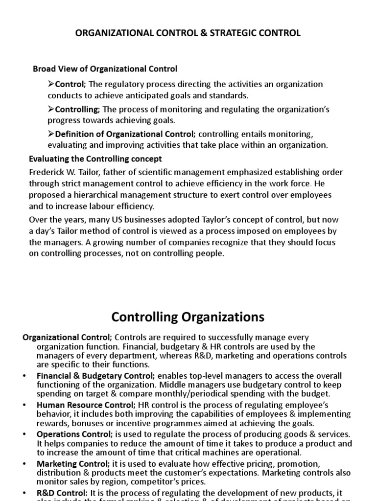 Chapter 6 - Strategic Control | Download Free PDF | Return On ...