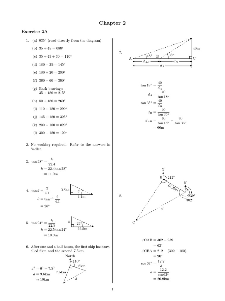 Sadler-Specialist Mathematics-Unit 3A-Chapter 2-Solutions | PDF | Sine ...