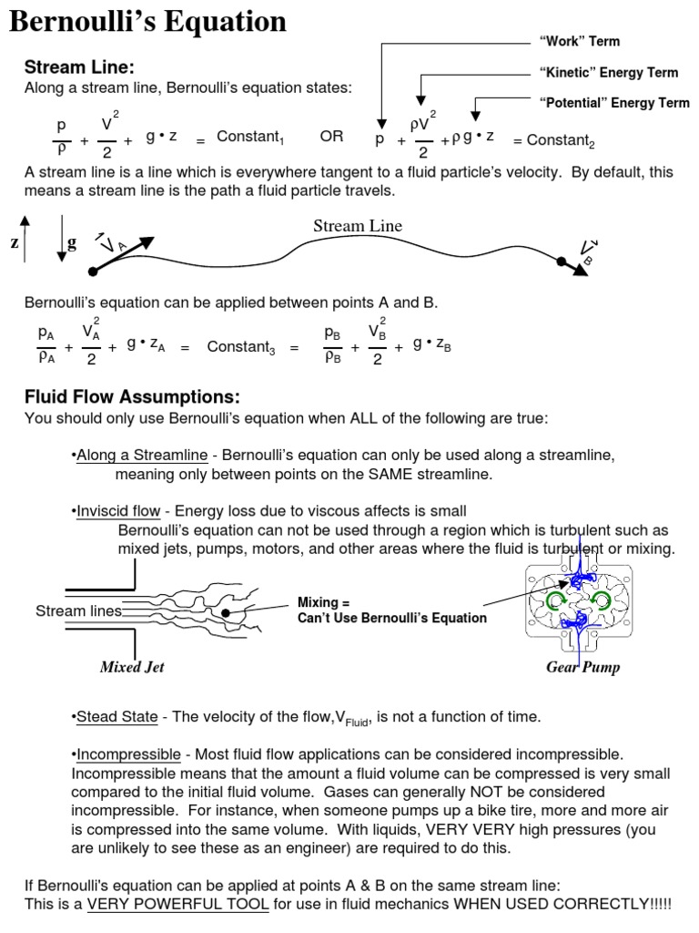 Bernoulli Equation | PDF | Teaching Methods & Materials | Science & Mathematics