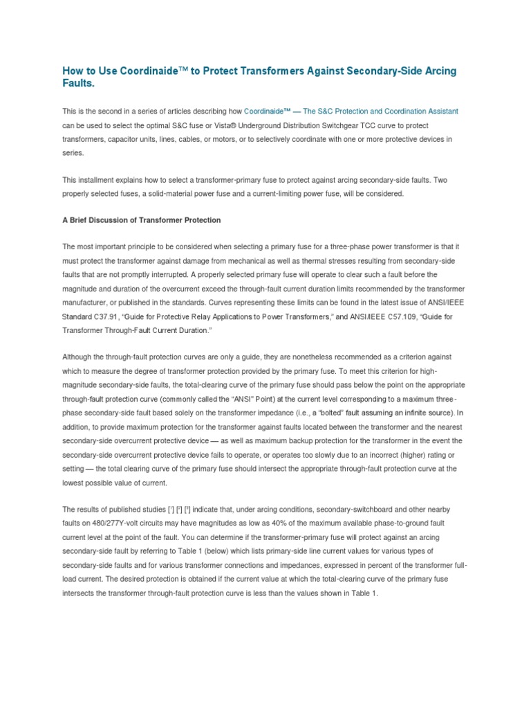 How To Use Coordinaide™ To Protect Transformers Against Secondary-Side ...