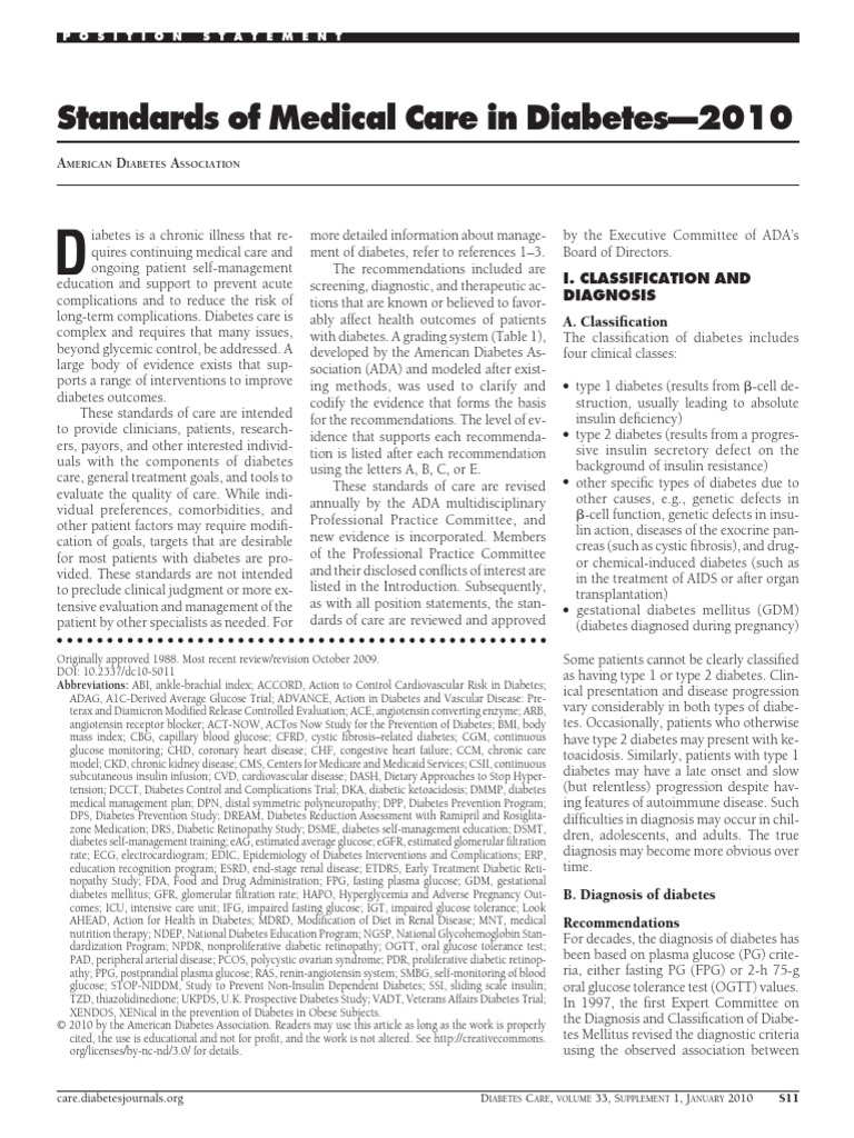 Guideline ADA 2010 | PDF | Glycated Hemoglobin | Diabetes Mellitus Type 2
