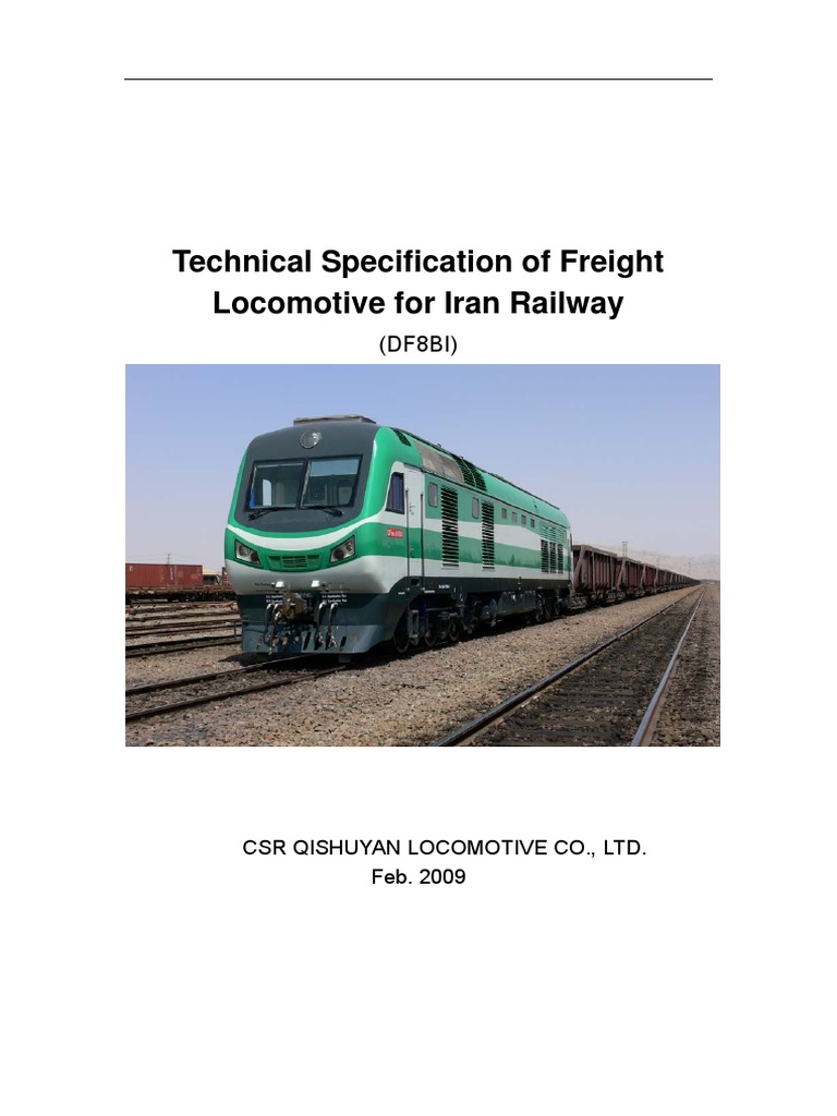 DF8BI Freight Locomotive Specs for Iran | PDF | Locomotives | Engines