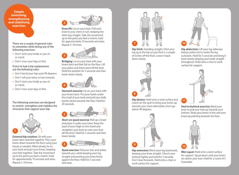 2018 Hip Pain Exercises | PDF | Anatomical Terms Of Motion | Knee