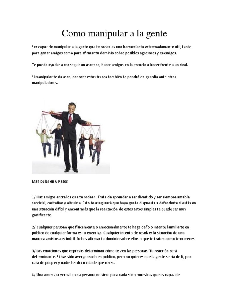 Cómo manipular en 6 pasos | PDF | Sicología | Science