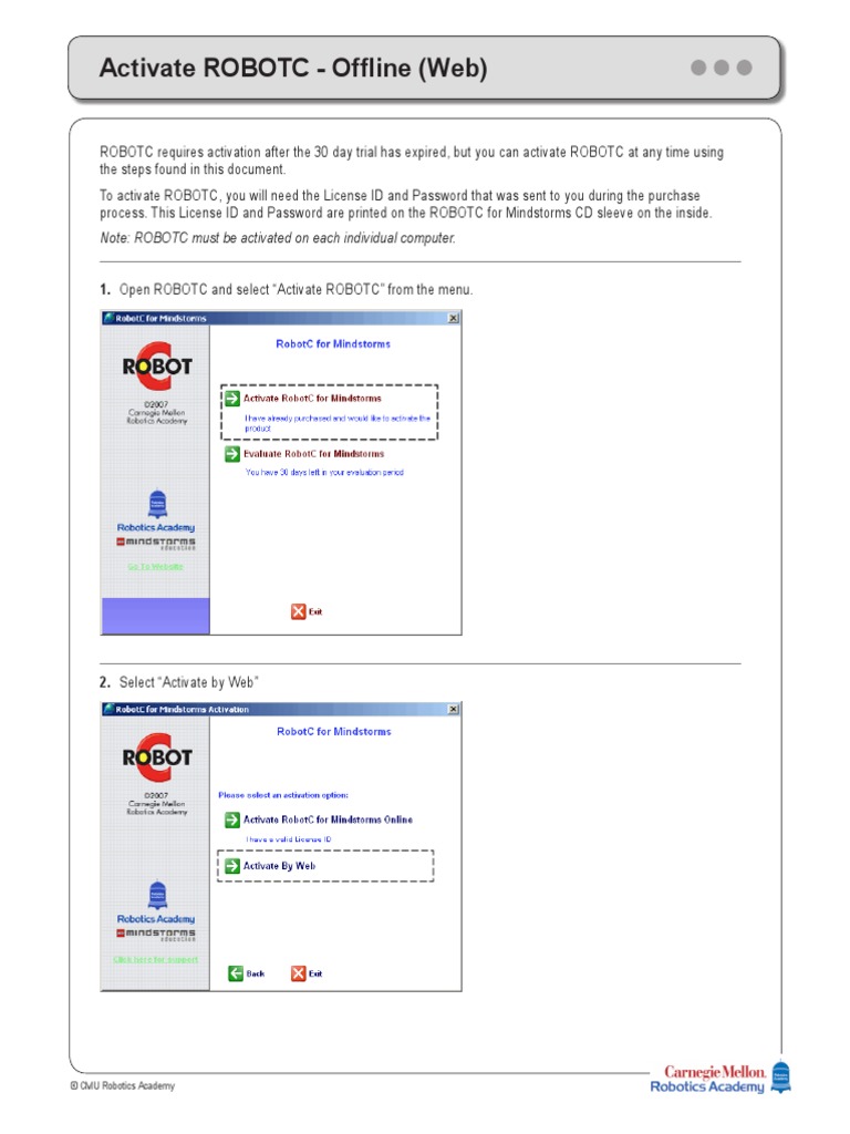 Activate ROBOTC - Offline (Web) : 1. Open ROBOTC and Select "Activate ROBOTC" From The Menu ...