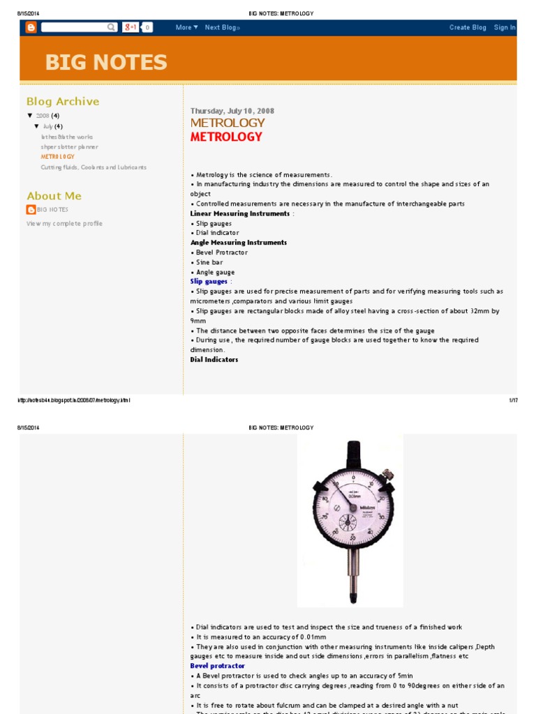 Big Notes - Metrology | PDF | Interferometry | Lens (Optics)