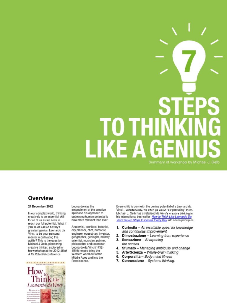 Steps To Thinking Like A Genius | PDF | Self-Improvement