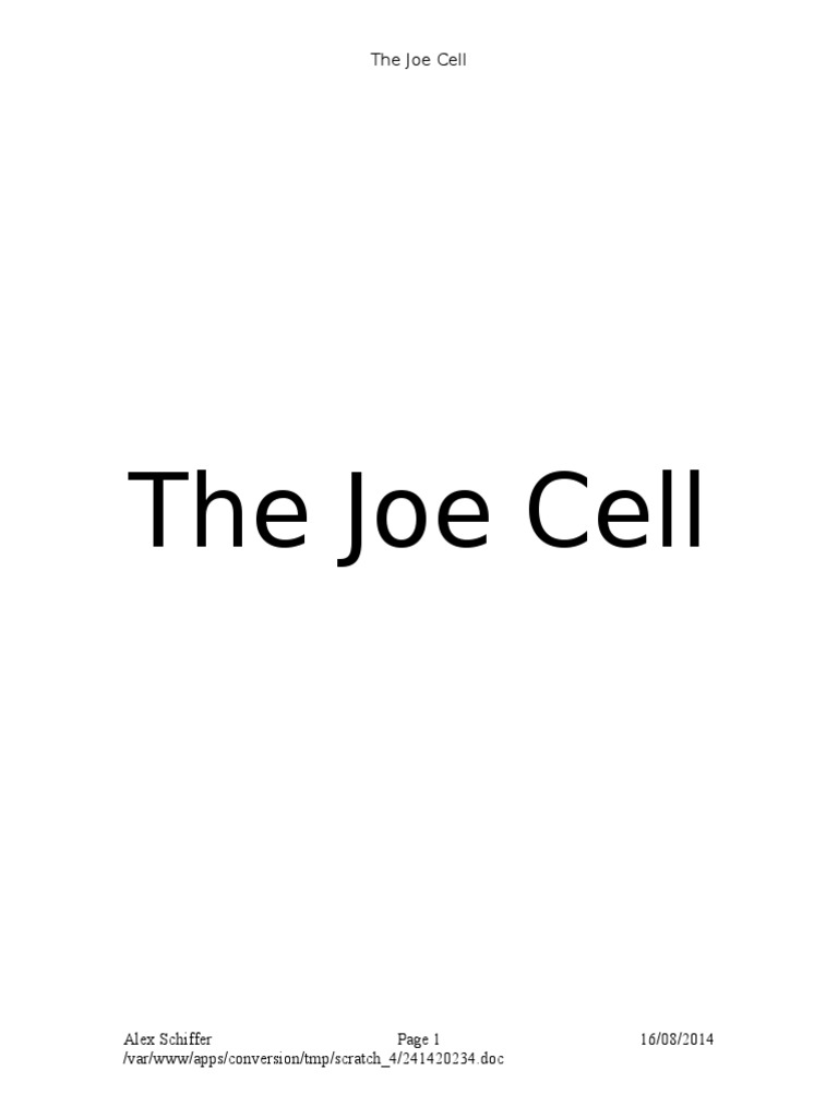 The Joe Cell | PDF | Battery (Electricity) | Magnet