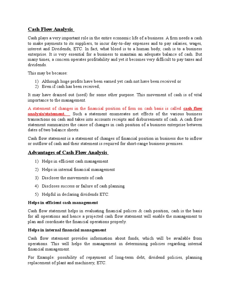 Cash Flow Analysis: Understanding the Sources and Uses of Cash Through ...