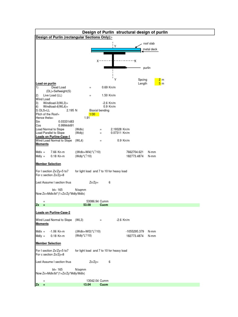 Structural Design of Purlin | PDF | Building | Applied And ...