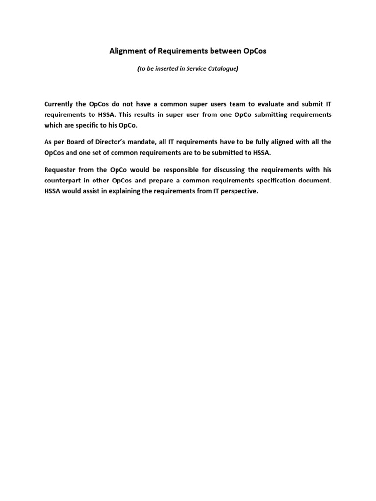 Unified IT Requirements for OpCos | PDF | Computers