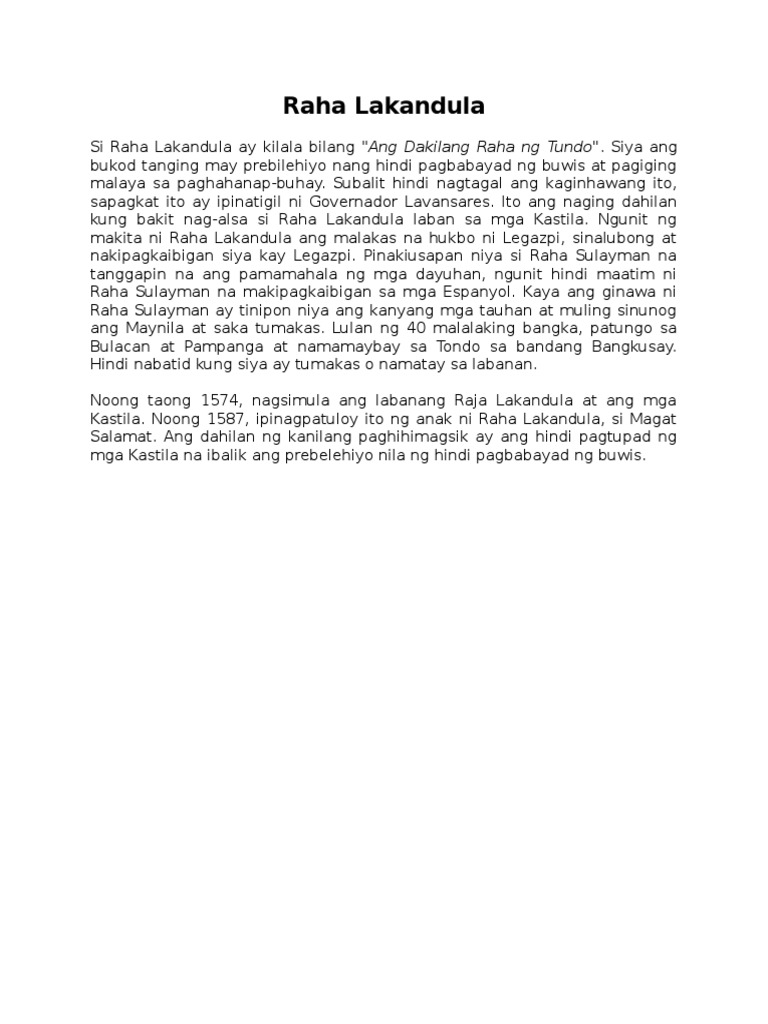 Raha Lakandula | PDF